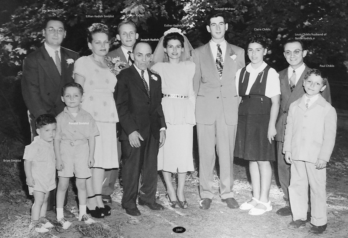 Wedding photo of Esther Kadish, 1947
